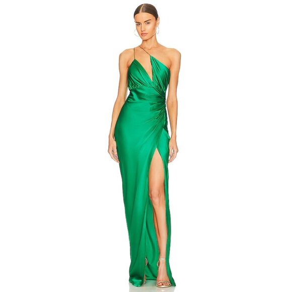 The Sei | Dresses | The Sei Asymmetrical Plunge Gown In Emerald Green ...